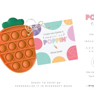 Easter Pop It Gift Tags, Personalized Pop It Tag, Teacher School Gifts ...