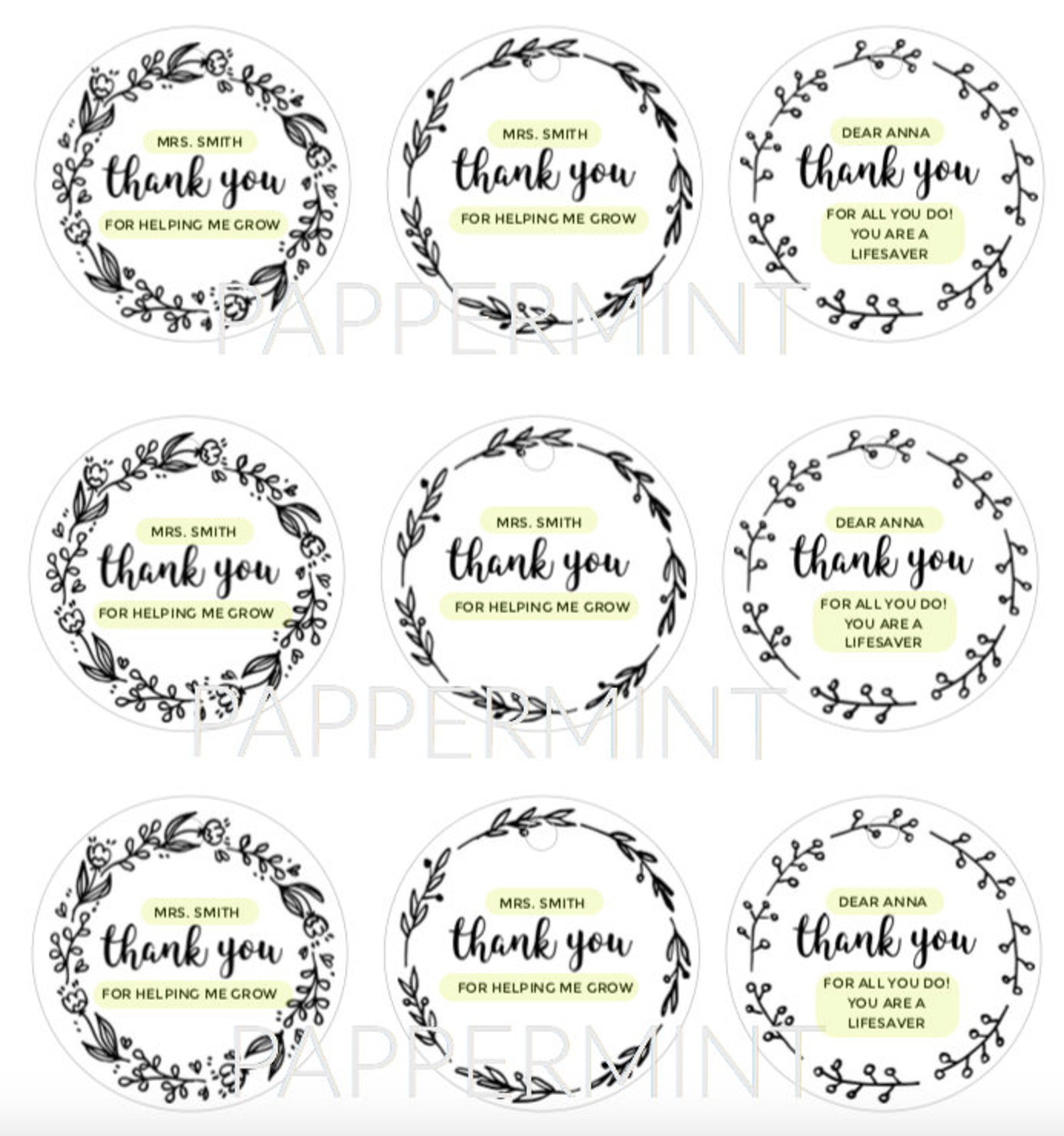 Thank you Tags DIY Printable Pack CUSTOMIZABLE in | Etsy