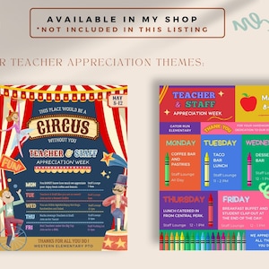 Glow Theme Teacher Appreciation Week Flyer: Neon Itinerary (CANVA ...