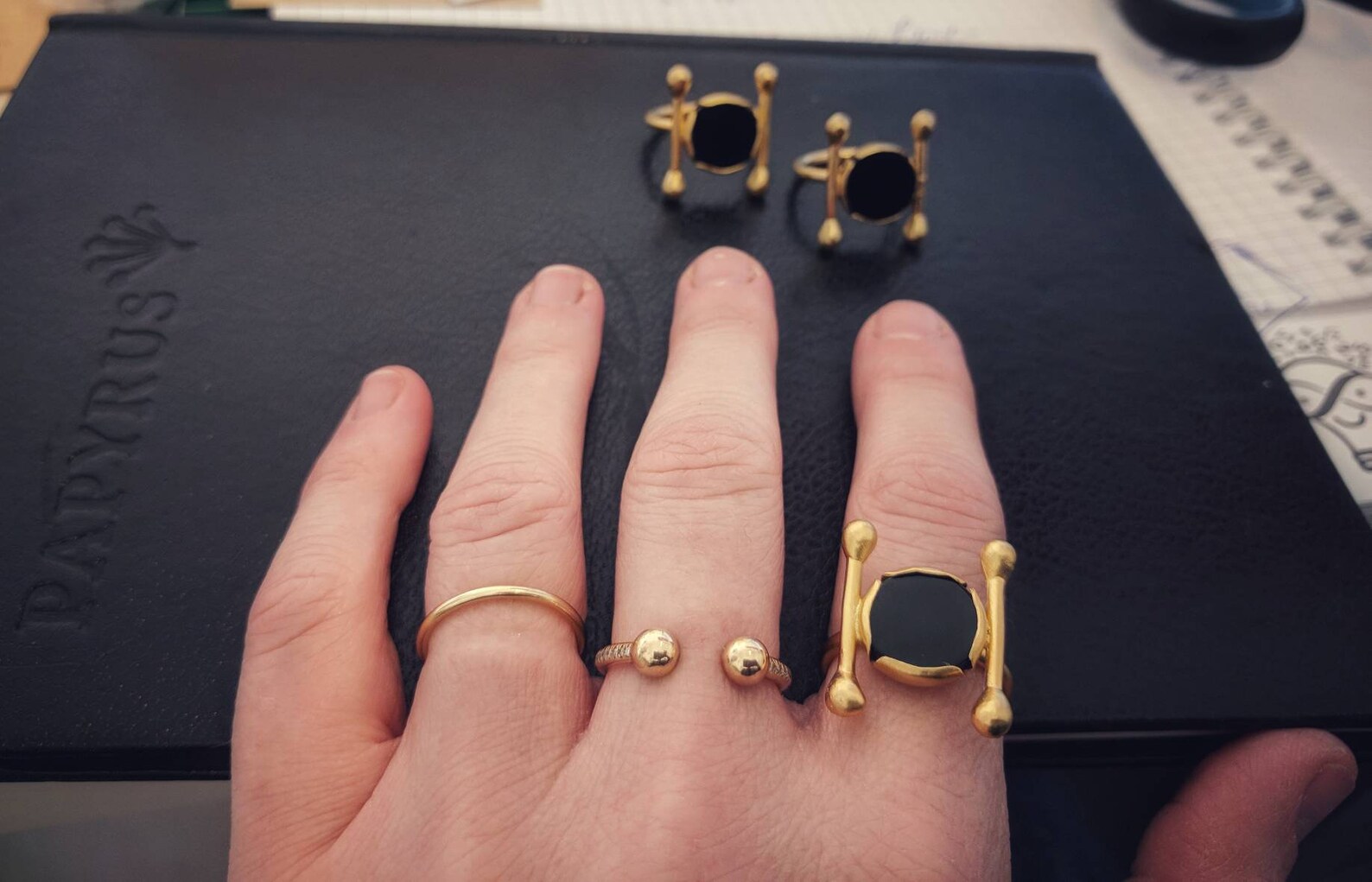 Gold Onyx Ring | Etsy