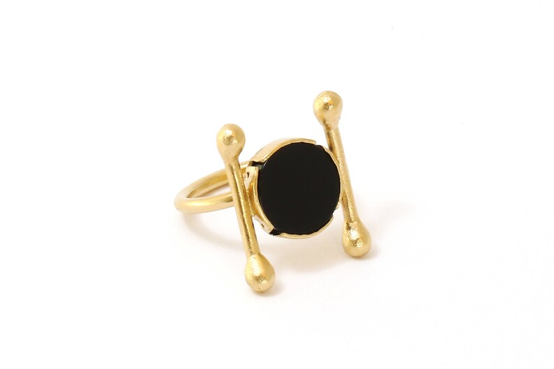 Gold Onyx Ring | Etsy