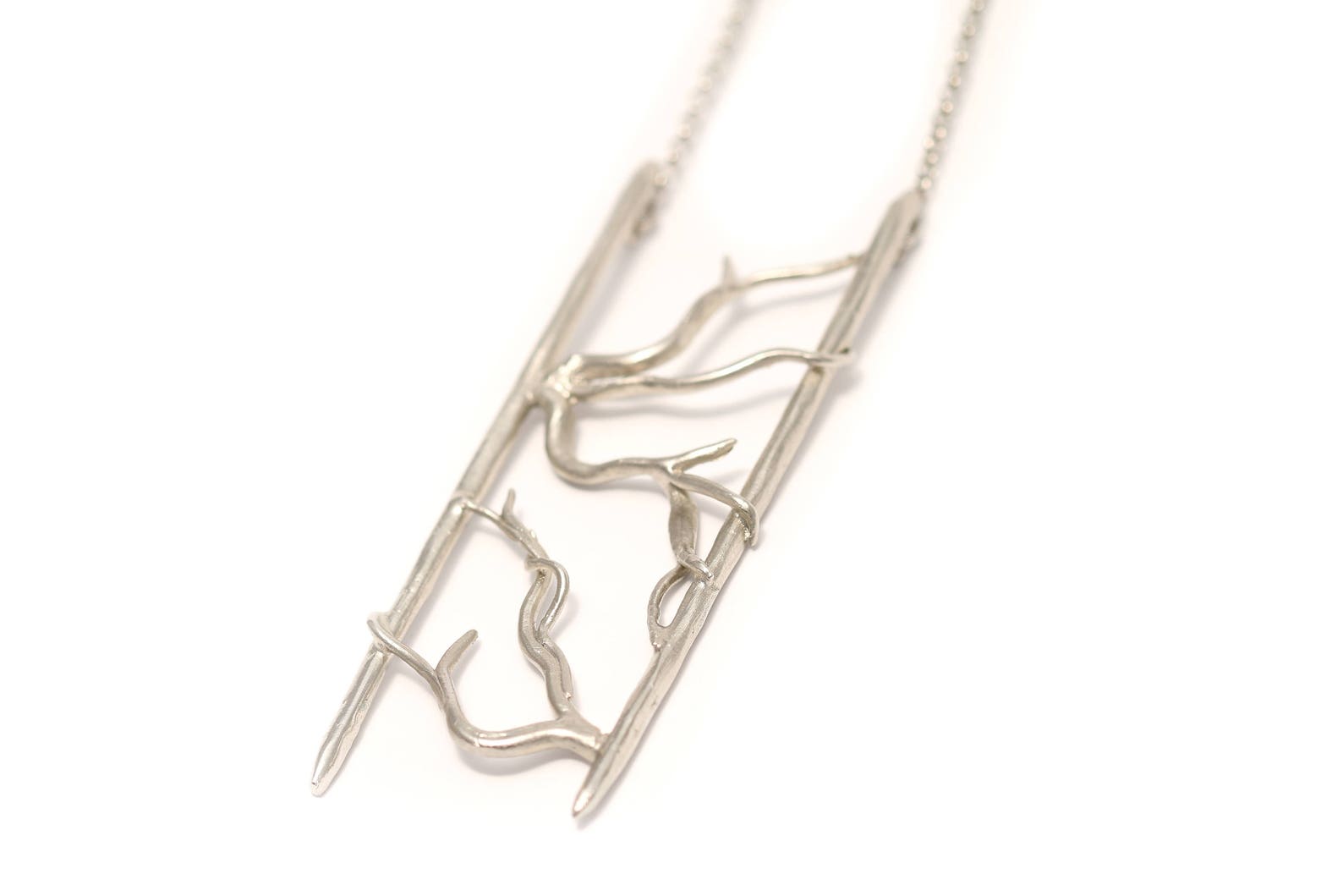 Long Statement Necklace Long Gold Necklace Gold Organic | Etsy