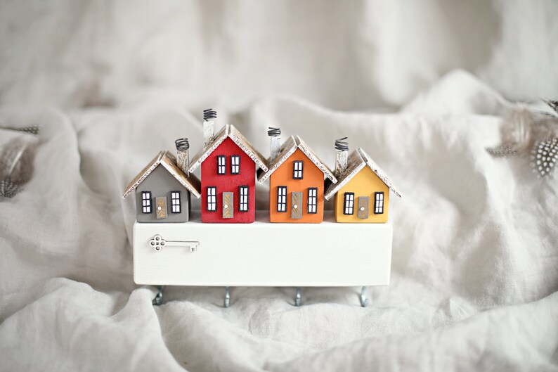 Miniature Scandinavian Style House Wooden Key Holder Wall - Etsy