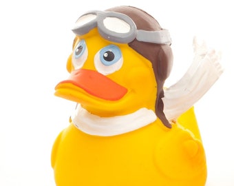 Pilot Rubber Duck. 3 Yellow Ducky With Goggles and Flight Helmet. Fun ...