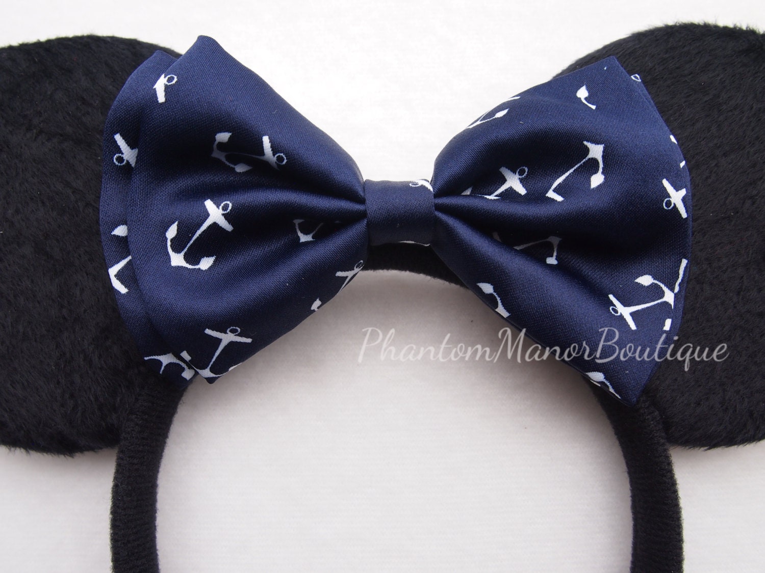 Minnie Mouse Ears Navy Blue Sailor Bow Headband Wedding - Etsy