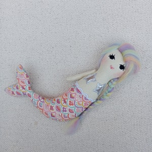 Mini Mermaid Doll. Pastel Mermaids. Traditional Whimsical Style Mermaid ...