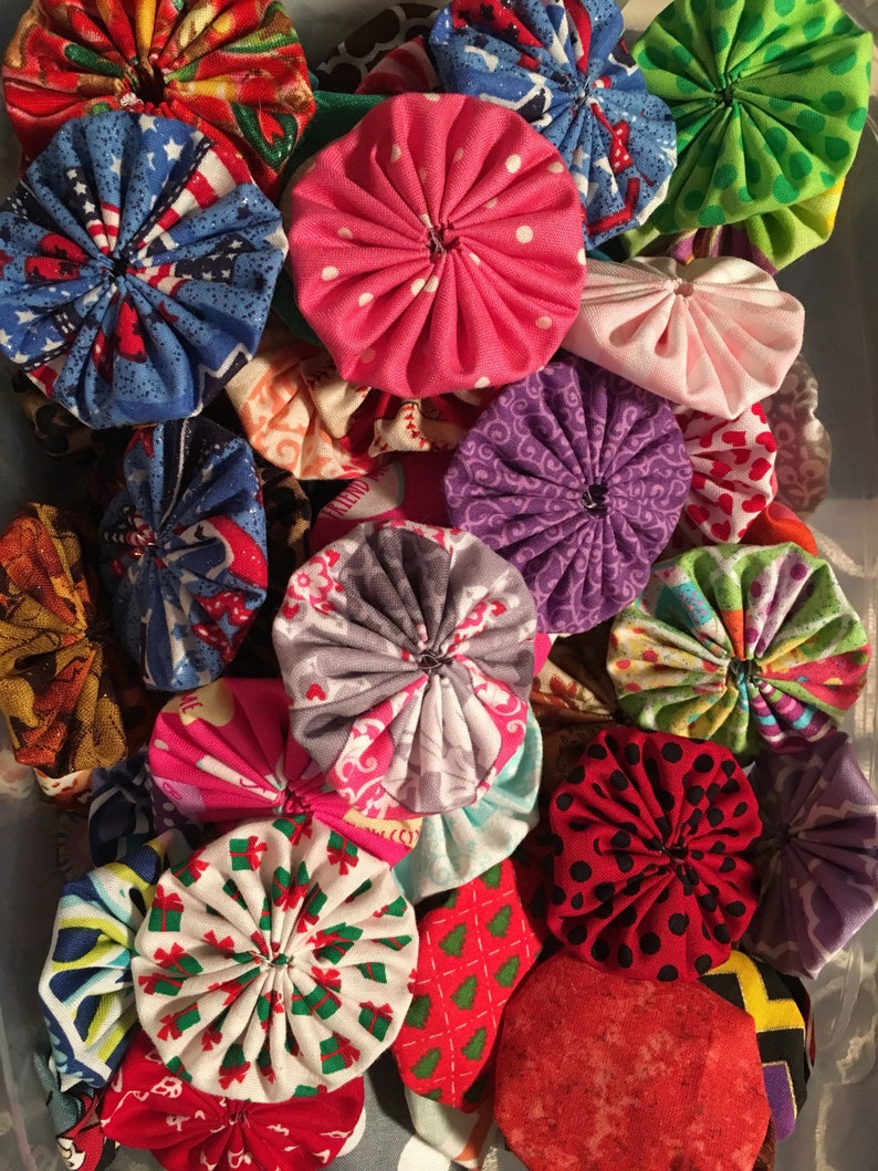 Fabric Yo-yo Grab Bags Craft Yo-yos Yo-yo Embellisments. - Etsy
