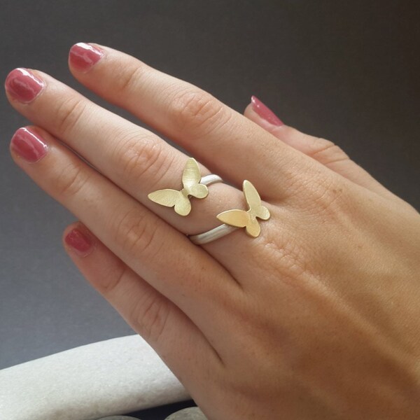 Gold Butterfly Ring - Etsy