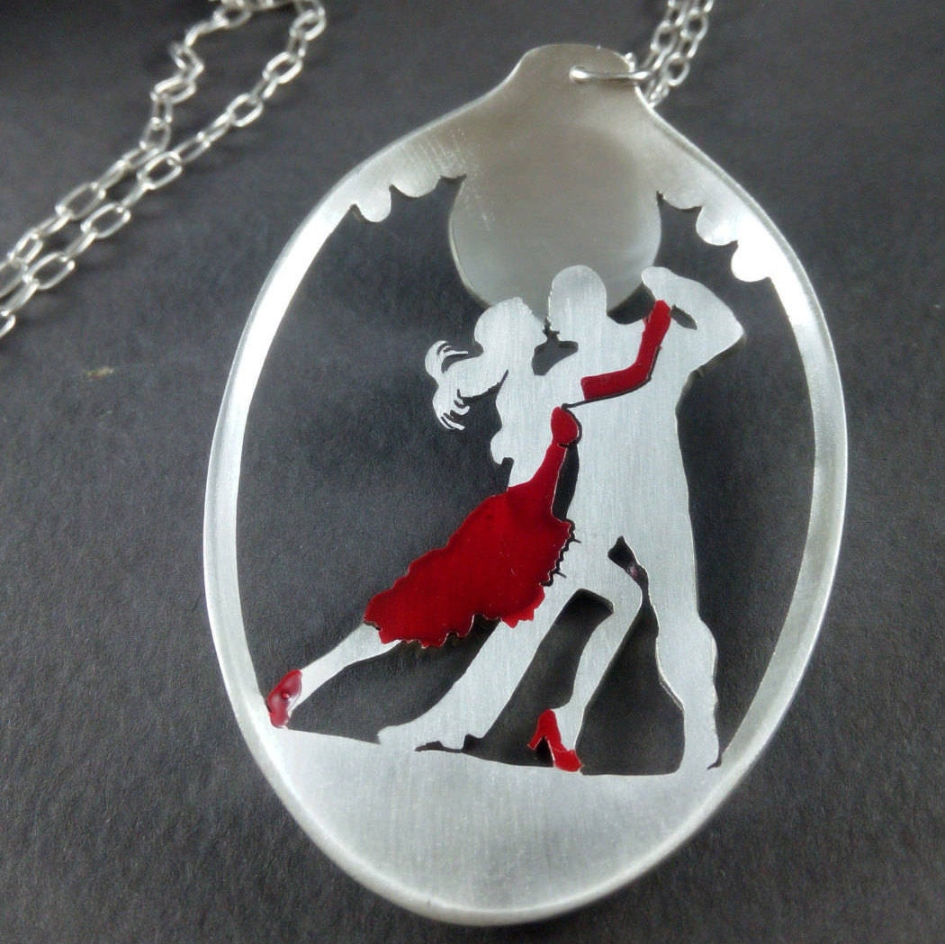 Our Love Story Dancing Couple Spoon Pendant - Etsy
