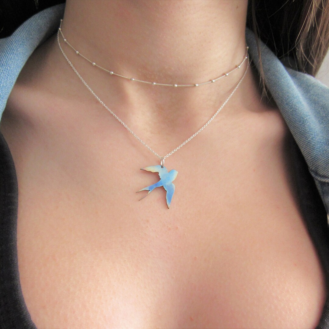 Flying Bird Wanderlust Necklace - Etsy
