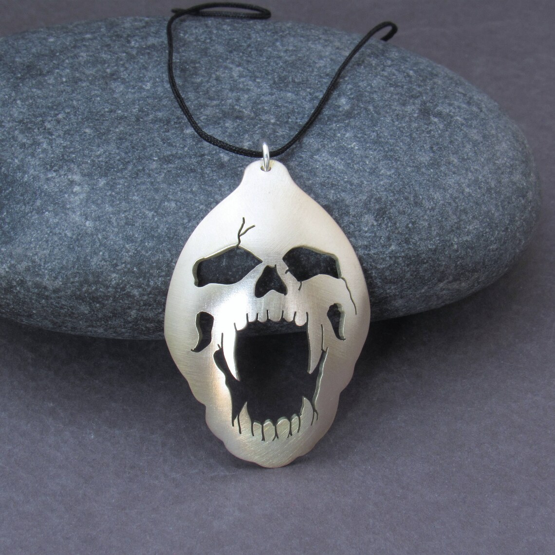 Mens Skull Necklace Vampire Jewelry Silver Skull Pendant - Etsy