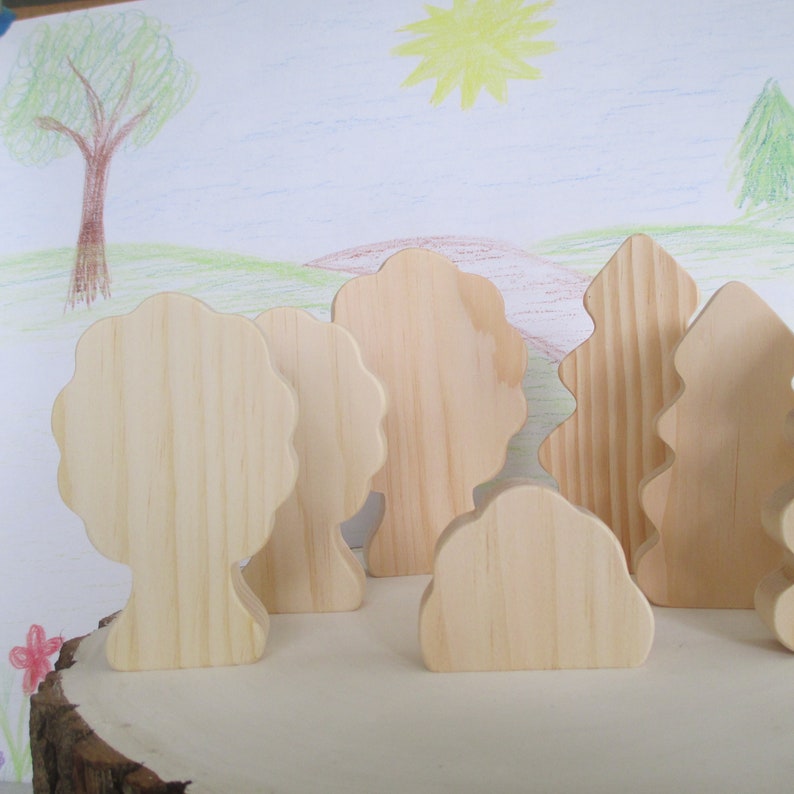 Wooden Toy Trees Unfinished Wooden Toys Birthday Gift for - Etsy