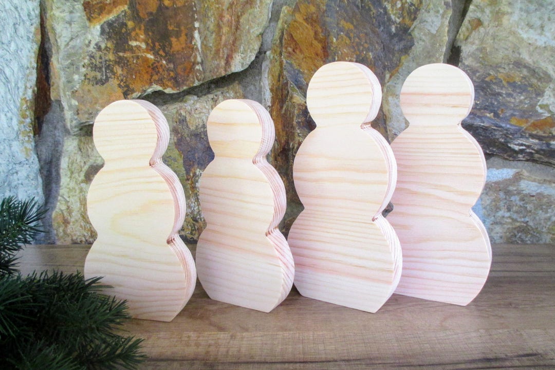 Unfinished Wooden Snowmen Paint Your Own Wooden Snowman - Etsy