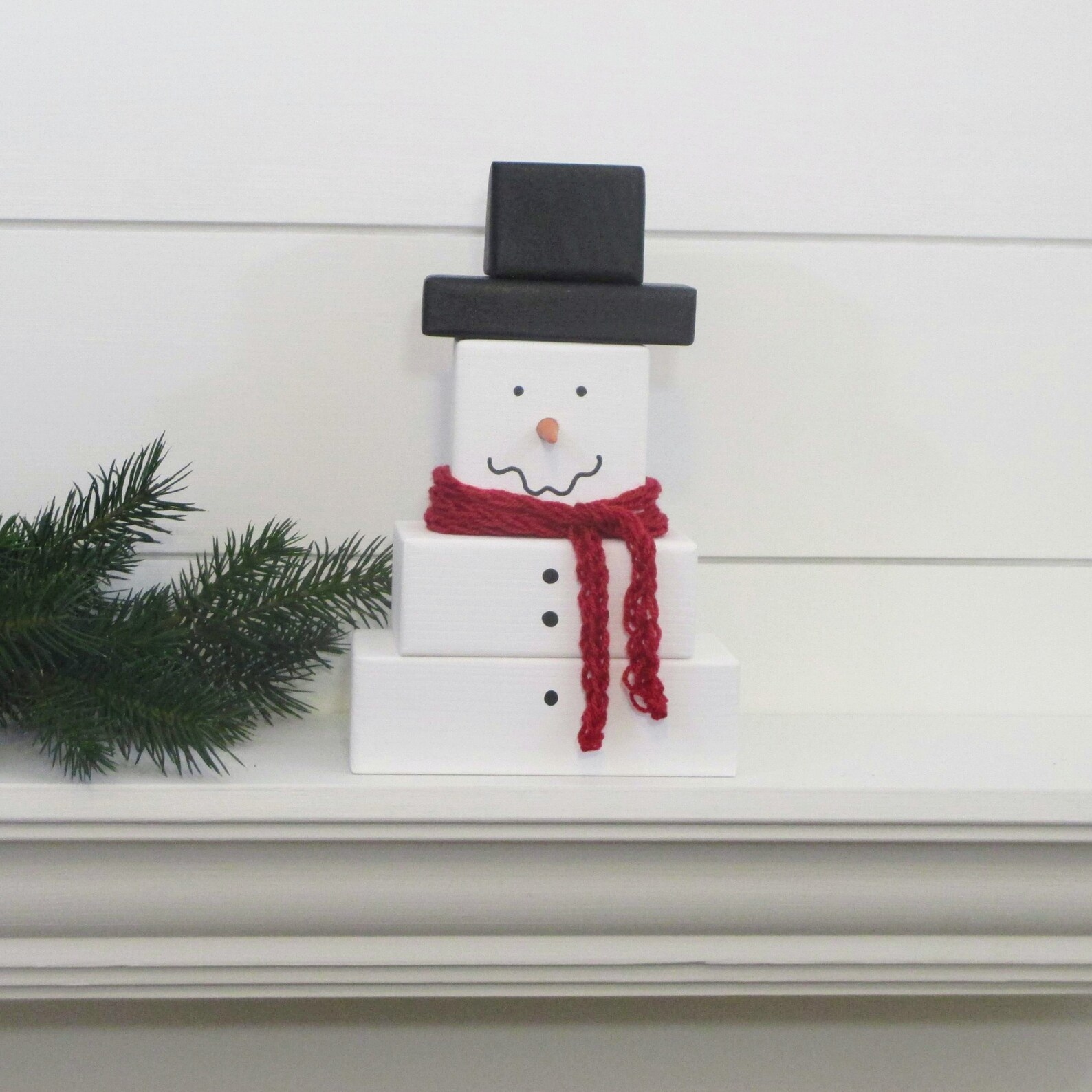 Wooden Block Snowman Christmas Decor Snowman Decor | Etsy