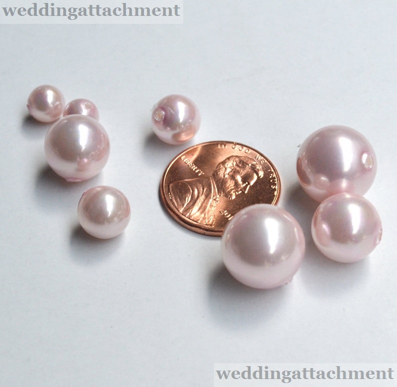 5 PCS Light Pink Shell Pearl Beads Half Drilled Hole Pearl - Etsy