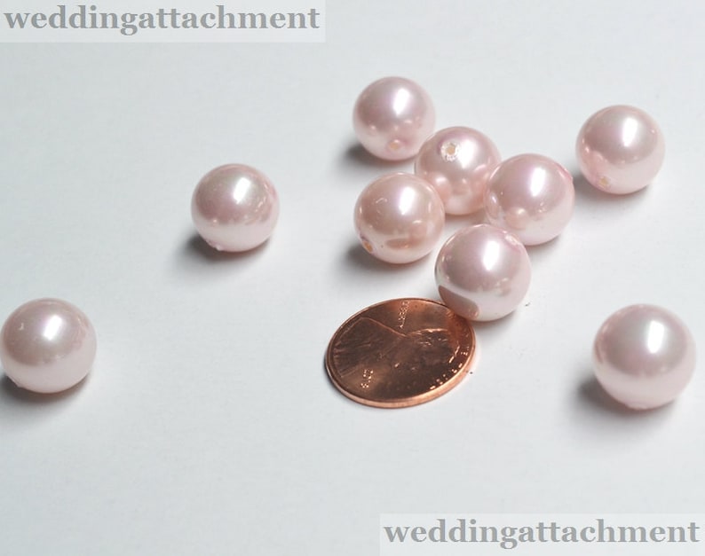 5 PCS Light Pink Shell Pearl Beads Half Drilled Hole Pearl - Etsy