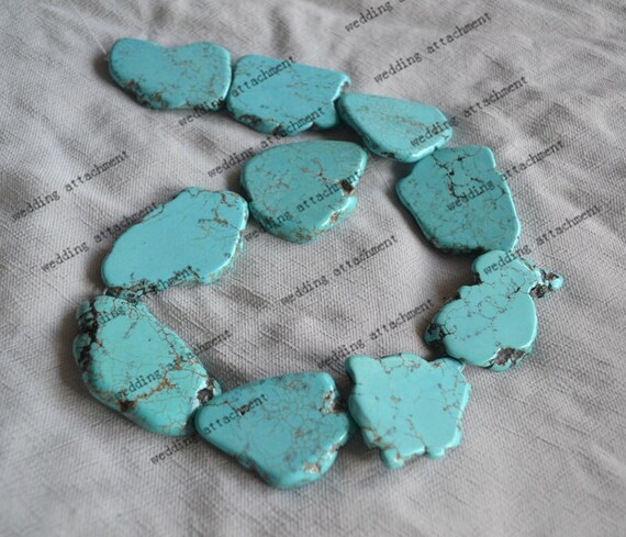 15 inch full strand of irregular turquoise beadBlue turquoise | Etsy