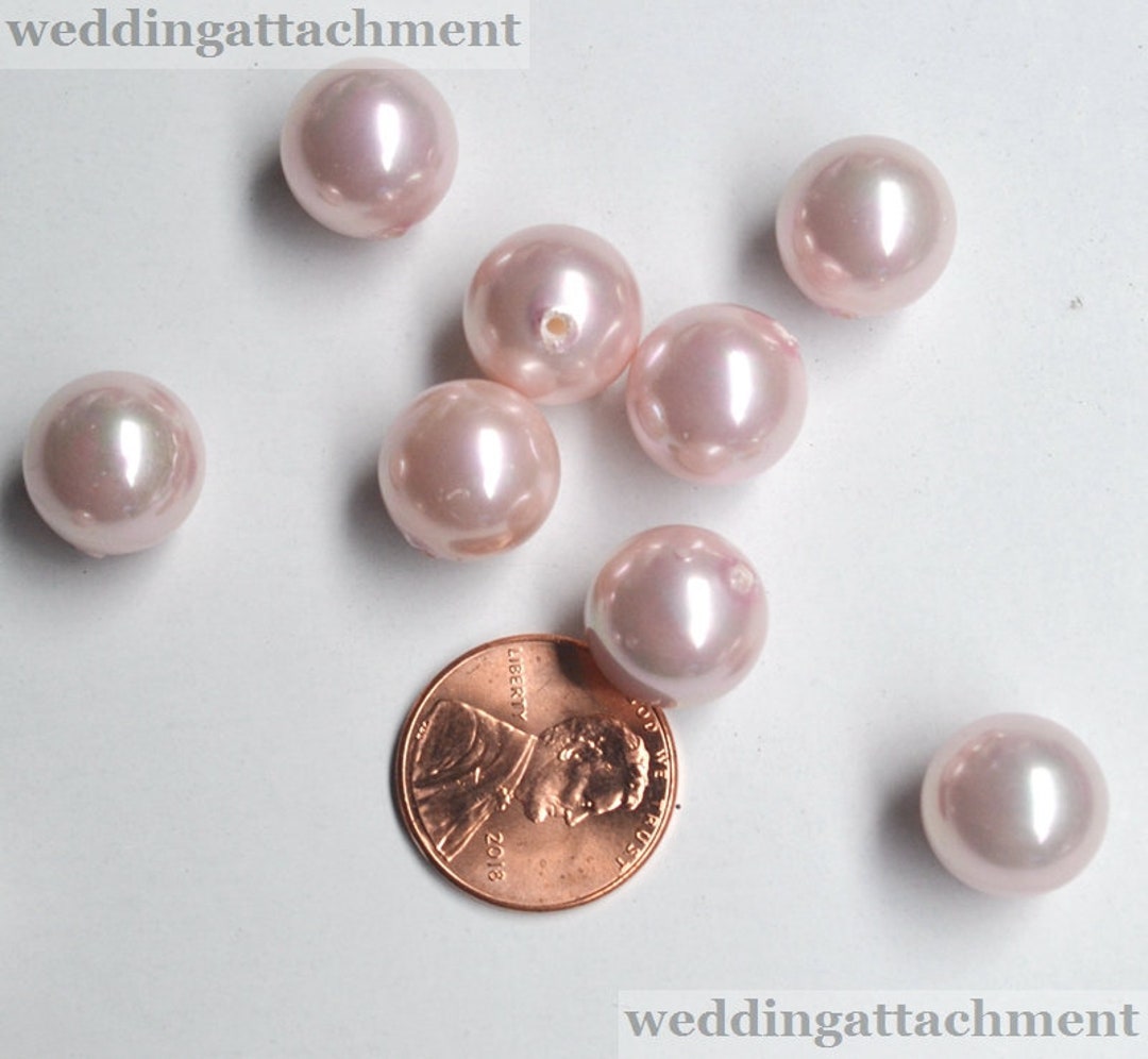 5 PCS Light Pink Shell Pearl Beads Half Drilled Hole Pearl - Etsy