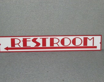Restroom Sign With Arrow Pointing Down CUSTOM BLACK & WHITE | Etsy