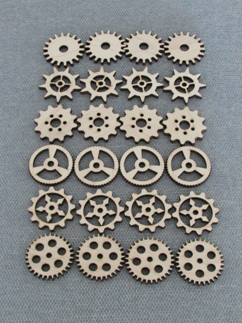 24 Laser Cut 2 Wood Wooden Gears Gear COG Steampunk Wall - Etsy