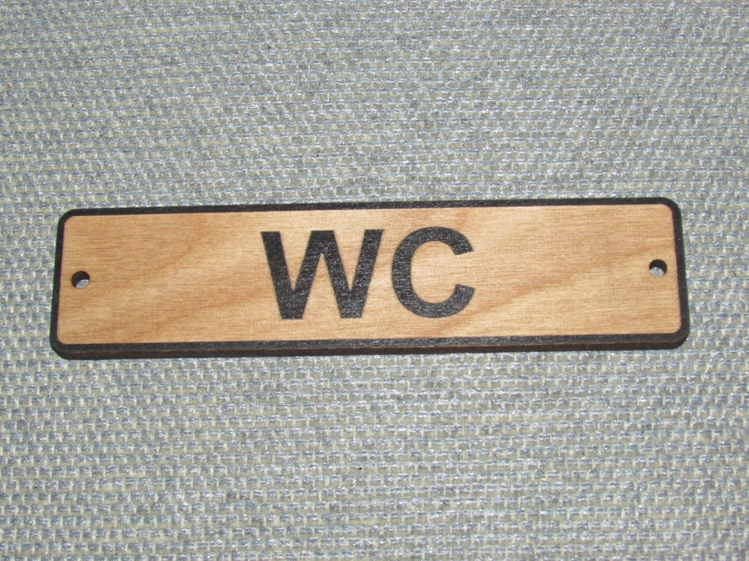 WC Water Closet Door Sign Retro Rustic Style Made From - Etsy