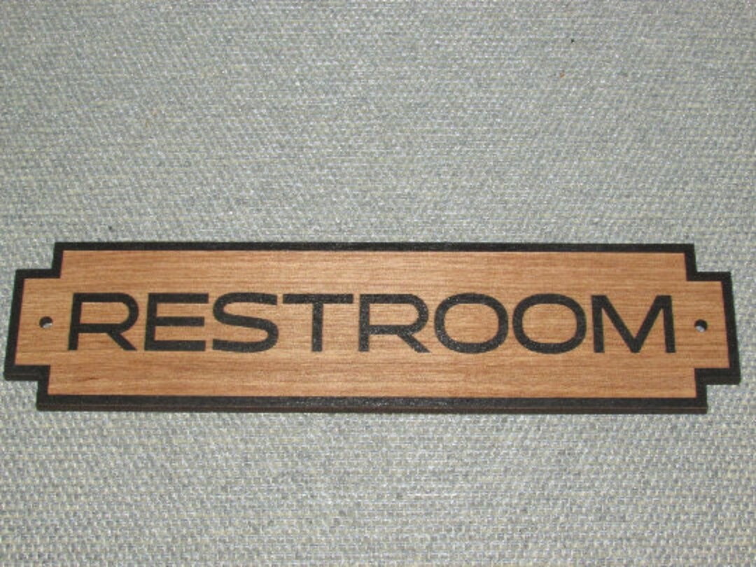 24" X 6" Wooden Restroom Wall Sign - Etsy