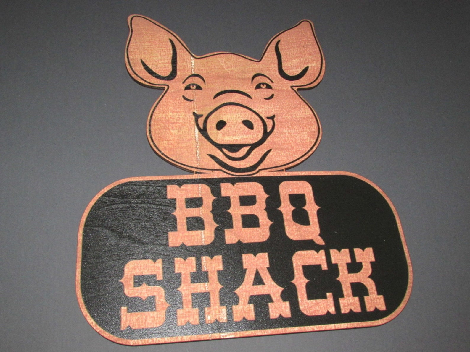 BBQ Shack Rustic Wooden Pig Sign BAR-B-Q barbeque bar b que | Etsy