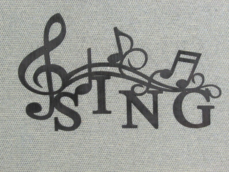 SING With Music Notes Wall Art Decor Laser Cut Wood - Etsy