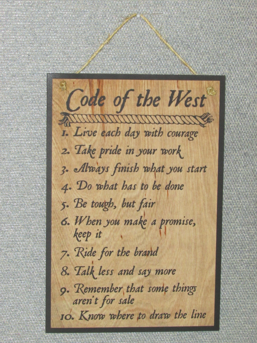 Code of the West Custom Rustic Wood Sign, Free Shipping - Etsy