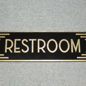 Restroom Door Sign Custom Art Deco Style 3 - Etsy