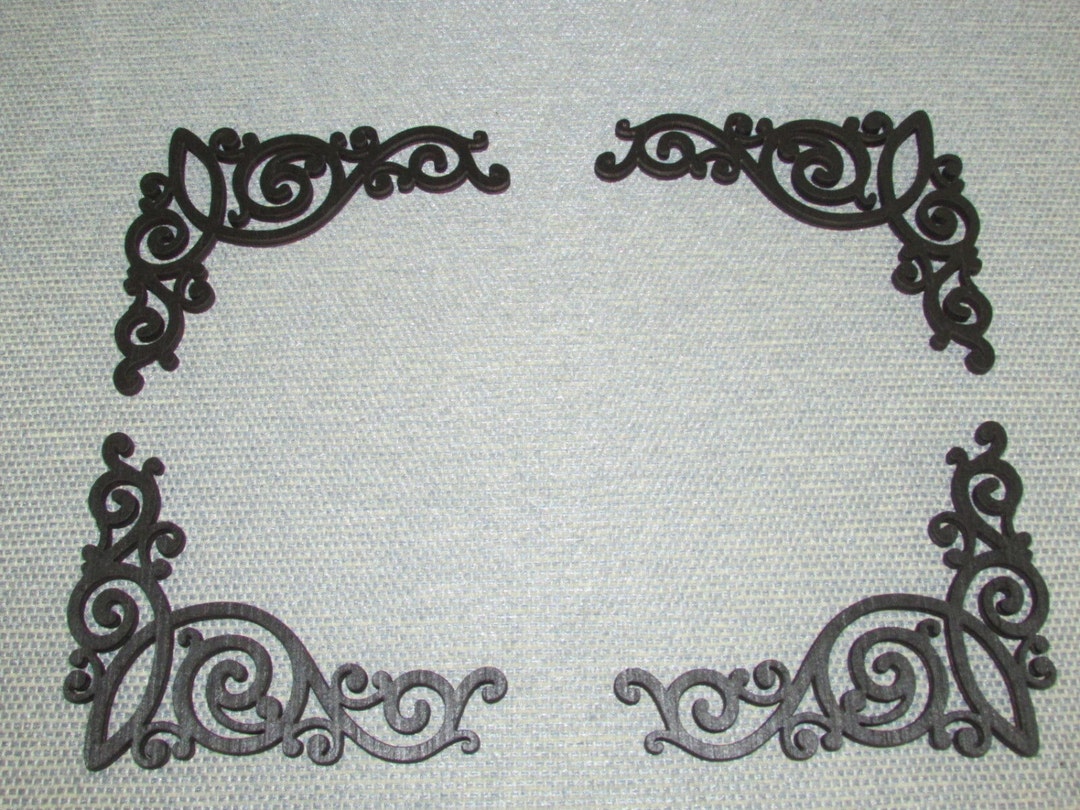 Decorative Wood Scroll Corners Set of 4 Decor Wall Art - Etsy