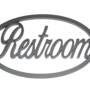 Restroom Scroll Cutout Bathroom Restroom Door Word Signs - Etsy