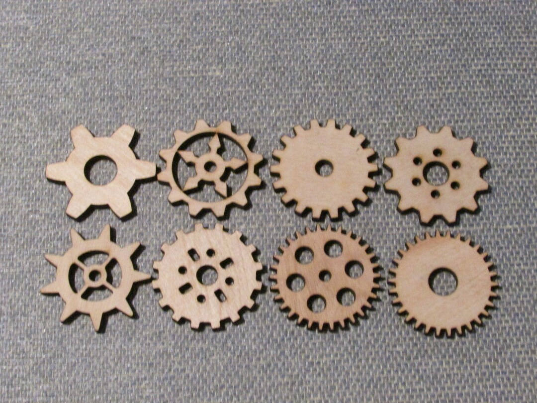 8 Custom Two Inch 2" Wood Wooden Gears Gear COG Steampunk Wall Art - Etsy