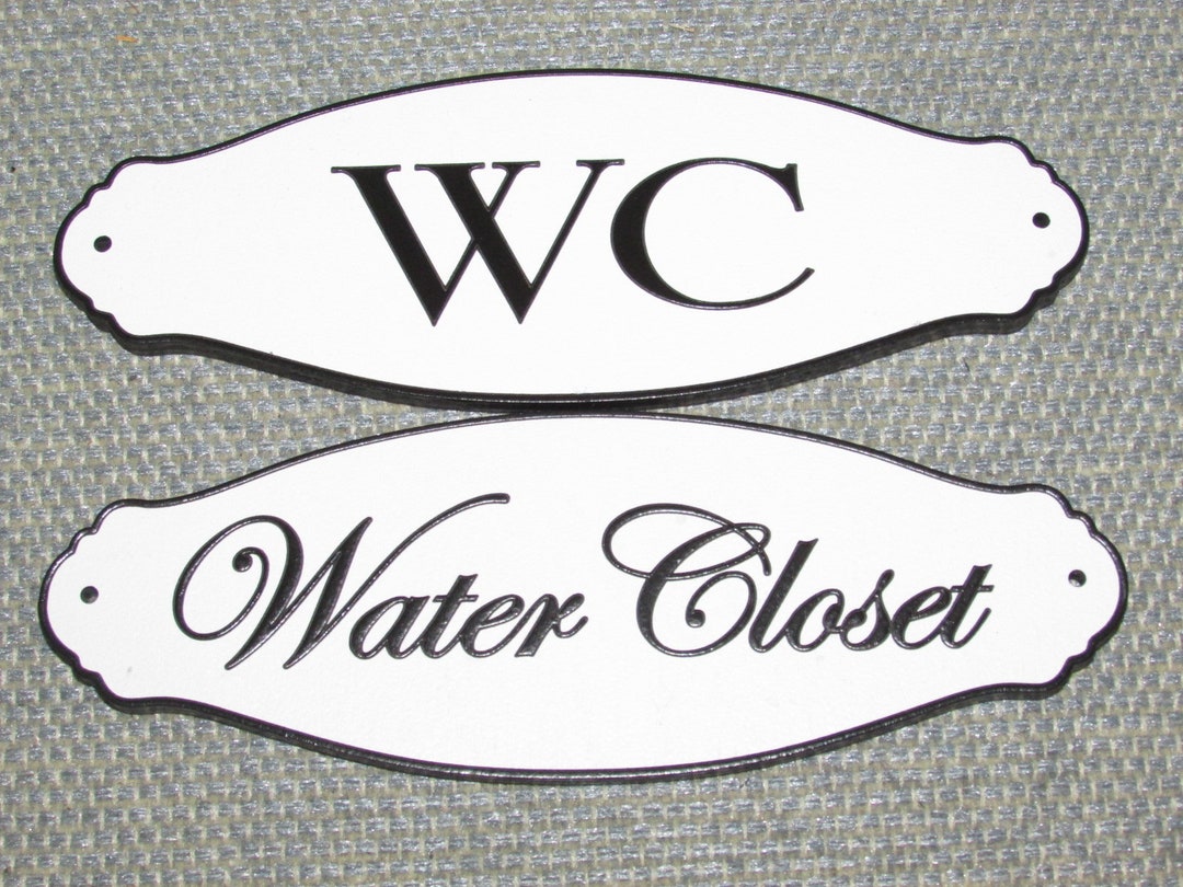 Water Closet or WC Door Sign, Restroom Bathroom Sign - Etsy