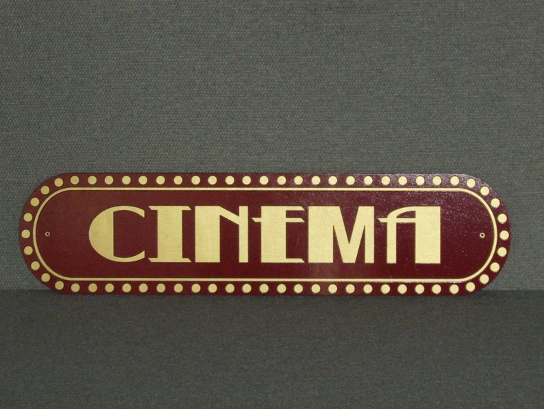Vintage Style Red and Gold CINEMA Wood Wall Sign Movie Home - Etsy