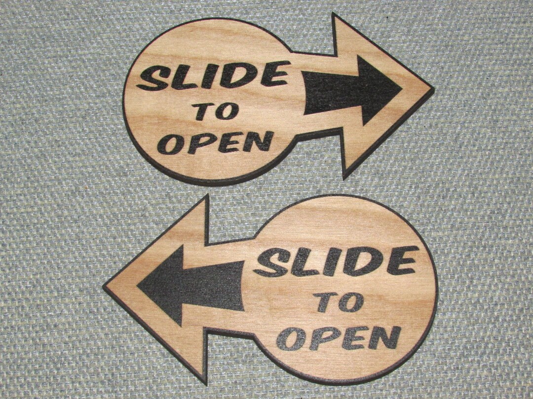 Slide to Open Arrow Direction Wooden Sign Sliding Door Gate - Etsy