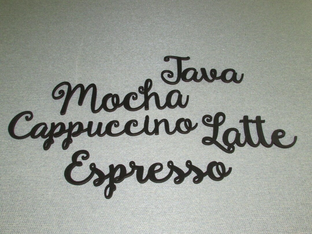 Lot of 5 Coffee Wall Words Decor Mocha Latte Java Espresso - Etsy