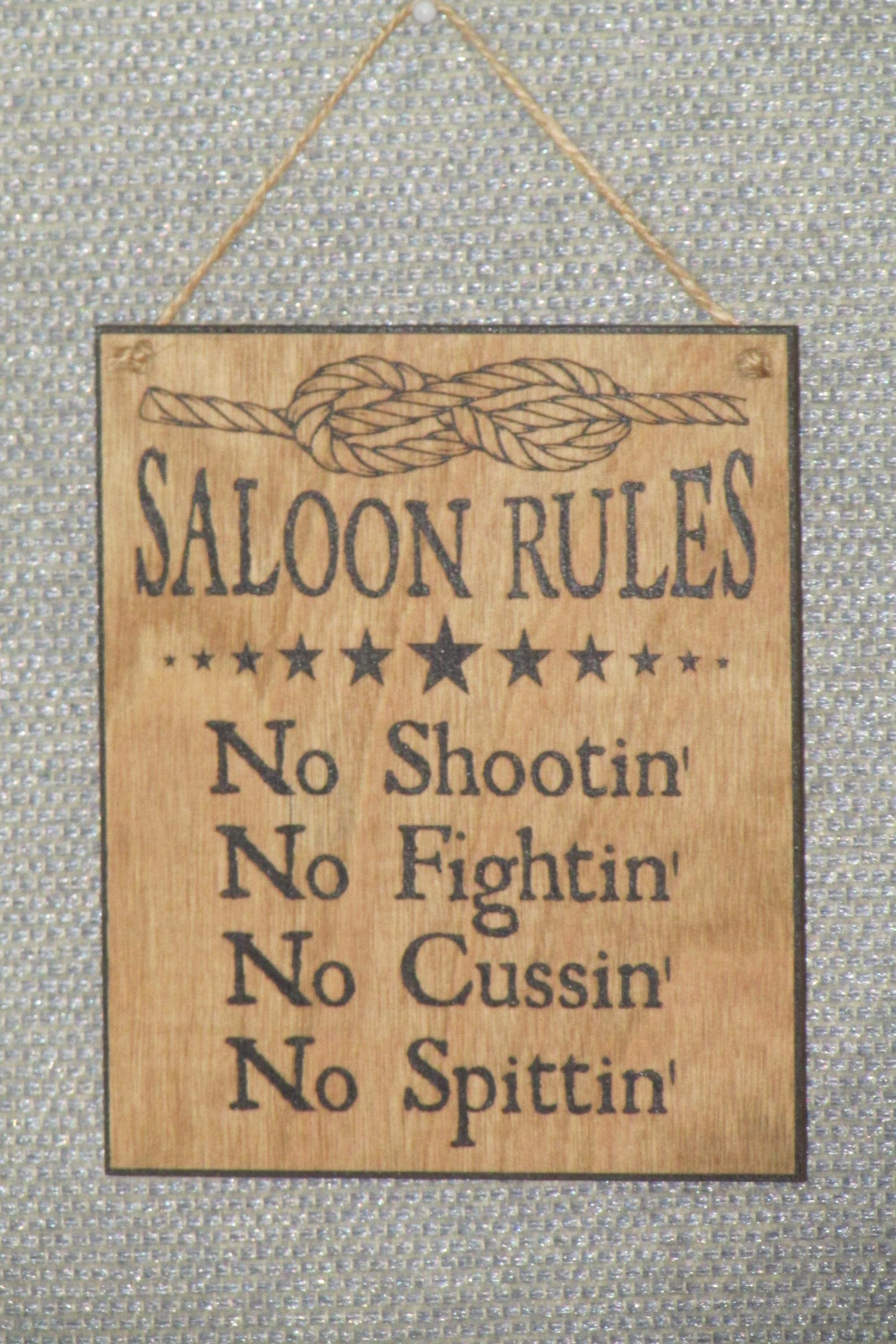 Saloon Rules, Custom Made Western / Cowboy Rustic Wood Sign, Free ...