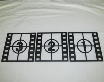 Movie Theater Film Strip Laser Cut Wooden Wall Words Hanging - Etsy