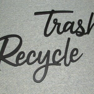 Recycle and Trash Wooden Words Set. Color Choice and Free Shipping - Etsy