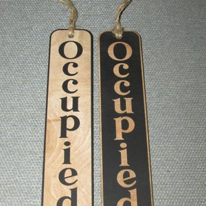 Vacant & Occupied Two Sided Reversible Vertical Hanging Rustic Wood ...