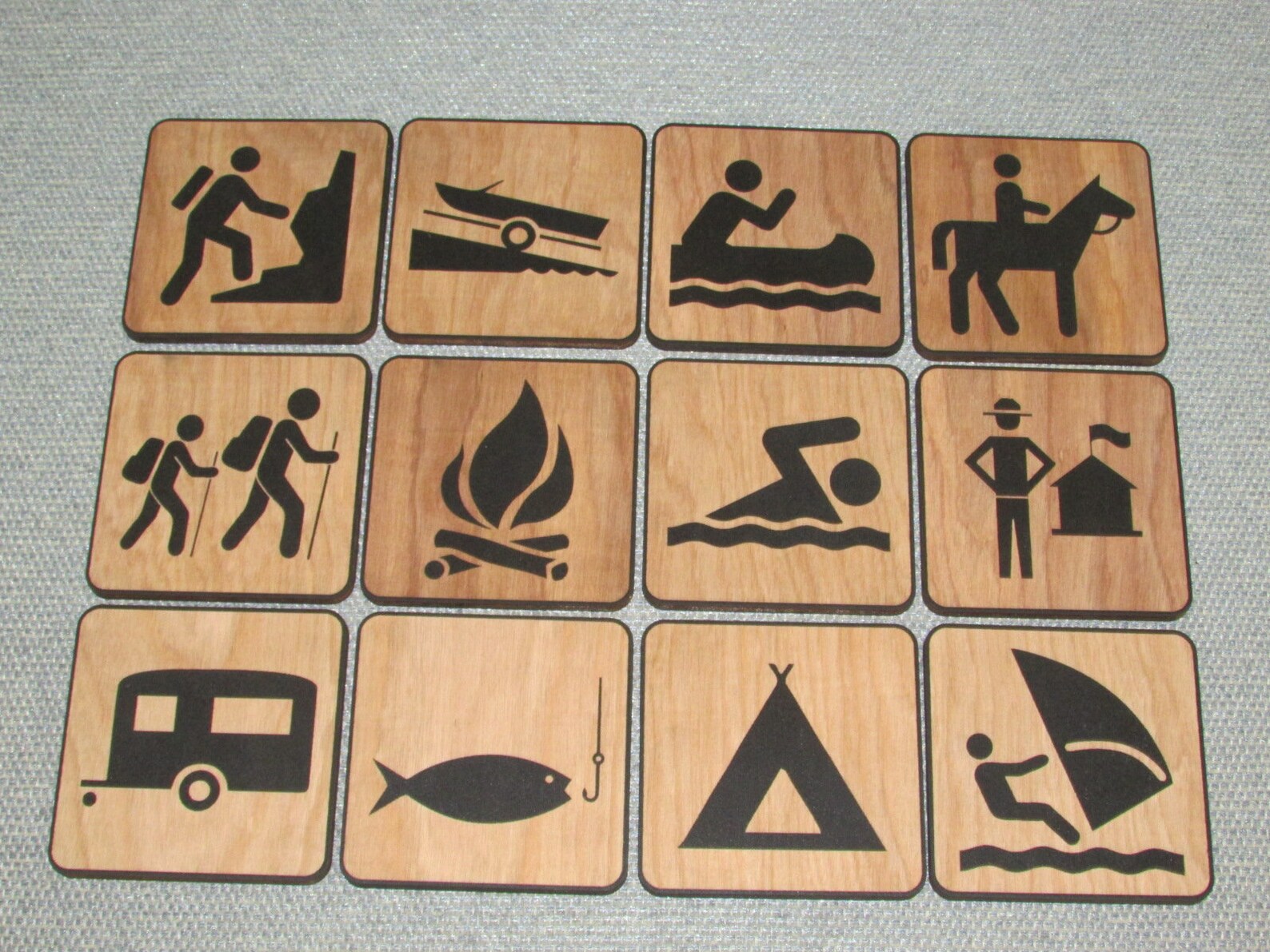 Park Recreational Sign Set of 12 Trailhead Camping Symbol - Etsy