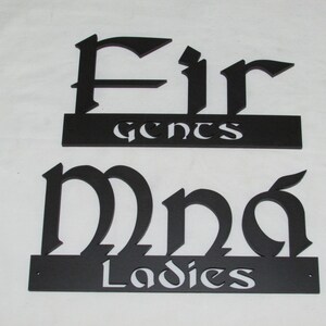 Mna Fir Wooden Irish Restroom Door Sign Set Men Women Gents Ladies - Etsy
