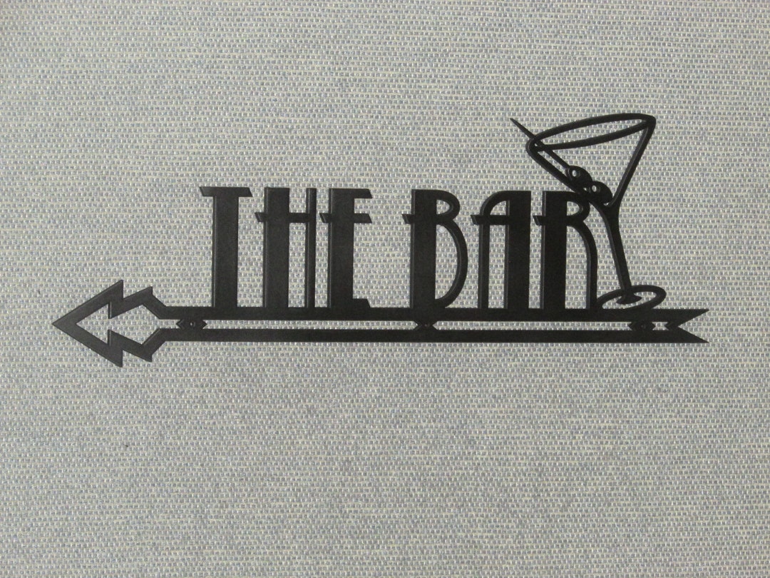 The Bar Direction Arrow Wall Sign, Choice of Arrow Direction and Size ...