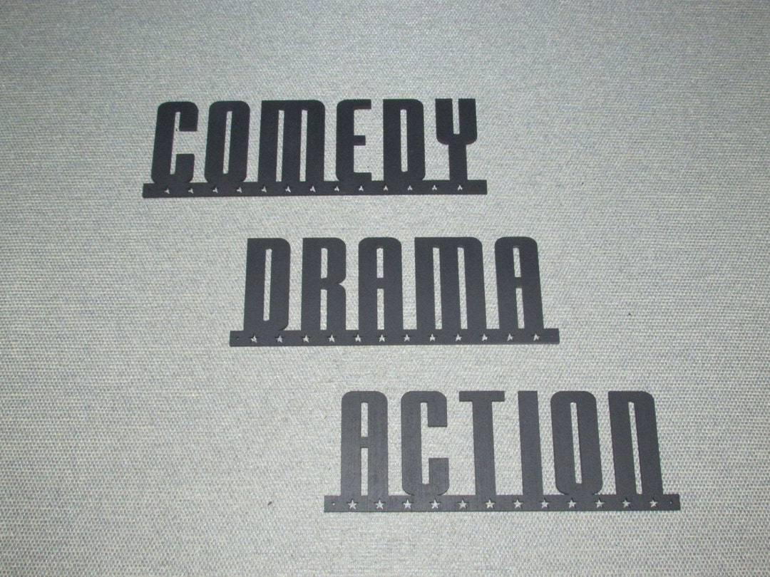 COMEDY ACTION DRAMA With Stars Wall Decor Movie Signs Cinema Theater ...