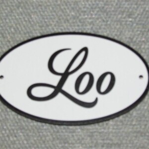 Loo Bathroom Door Sign Plaque Restroom Black Letters - Etsy