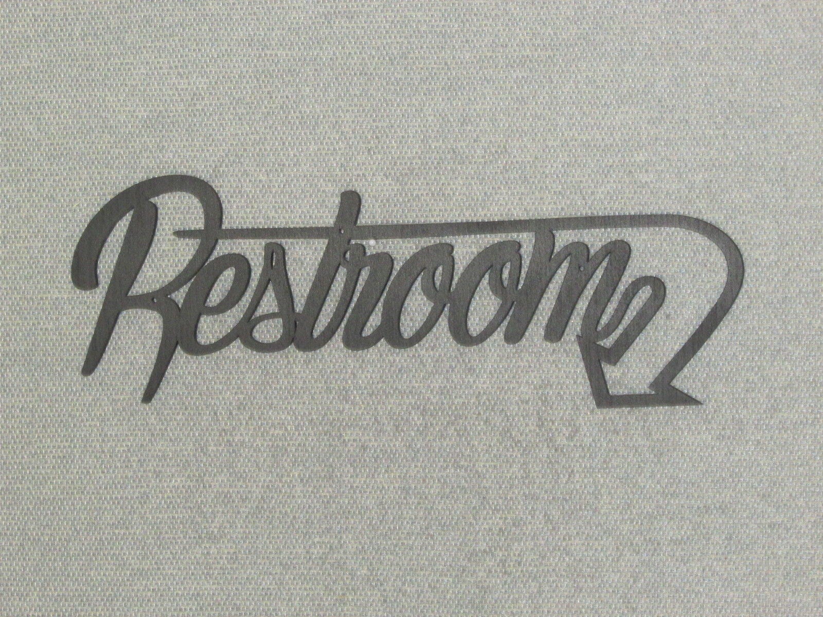 RESTROOM Down Arrow Script Word Silhouette STYLE WOODEN 16" Sign - Etsy