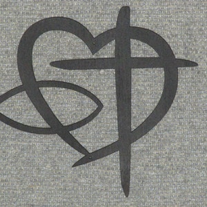 Heart With Cross and Fish Larger 12" X 10" Wall Hanging Art Decor - Etsy