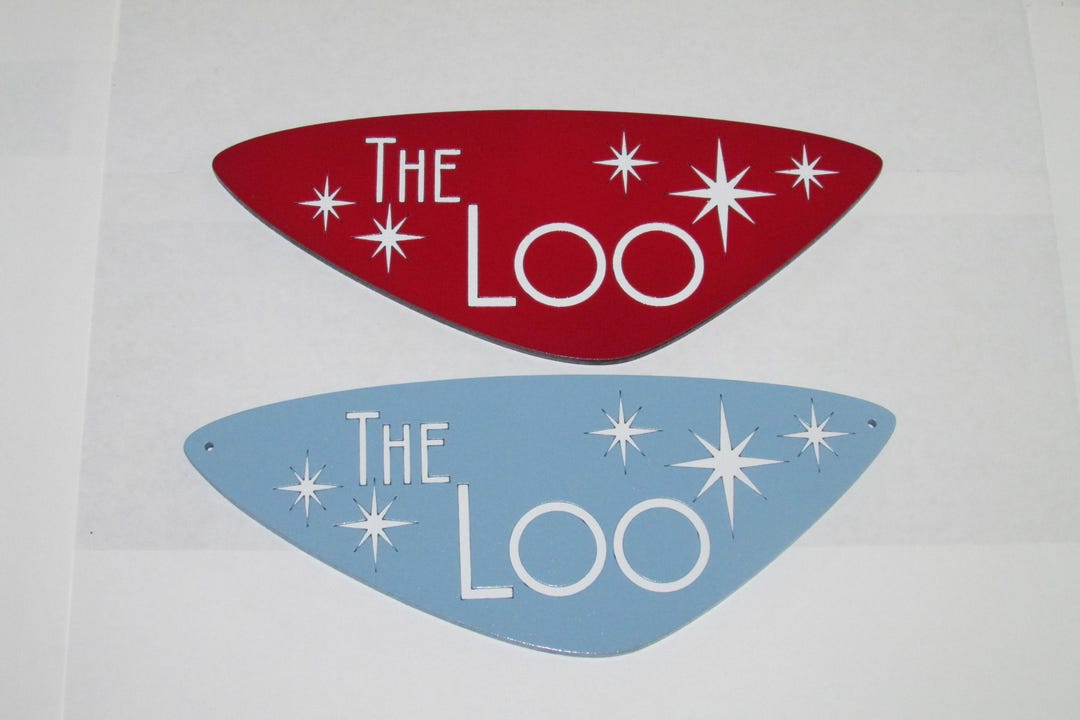 Mid Century Retro the Loo Bathroom / Restroom Door Sign Free Shipping ...