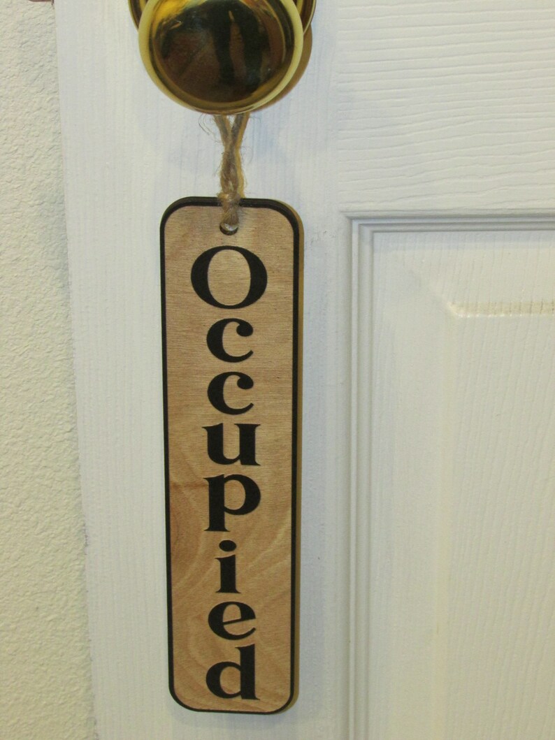 Vacant & Occupied Two Sided Reversible Vertical Hanging Rustic Wood ...